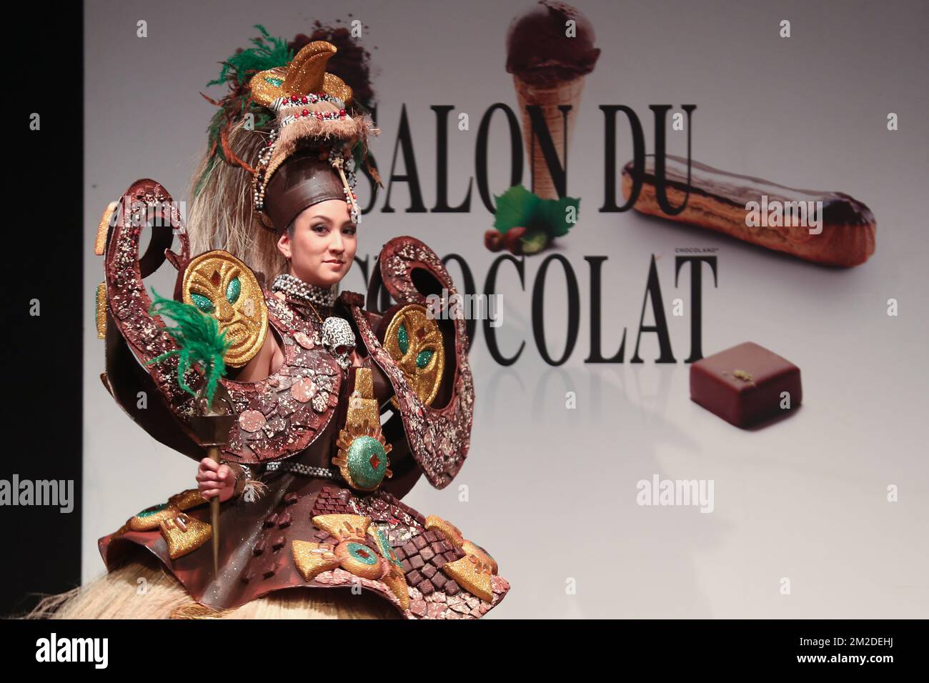Illustration picture shows a defile of chocolate dress at the fifth ...