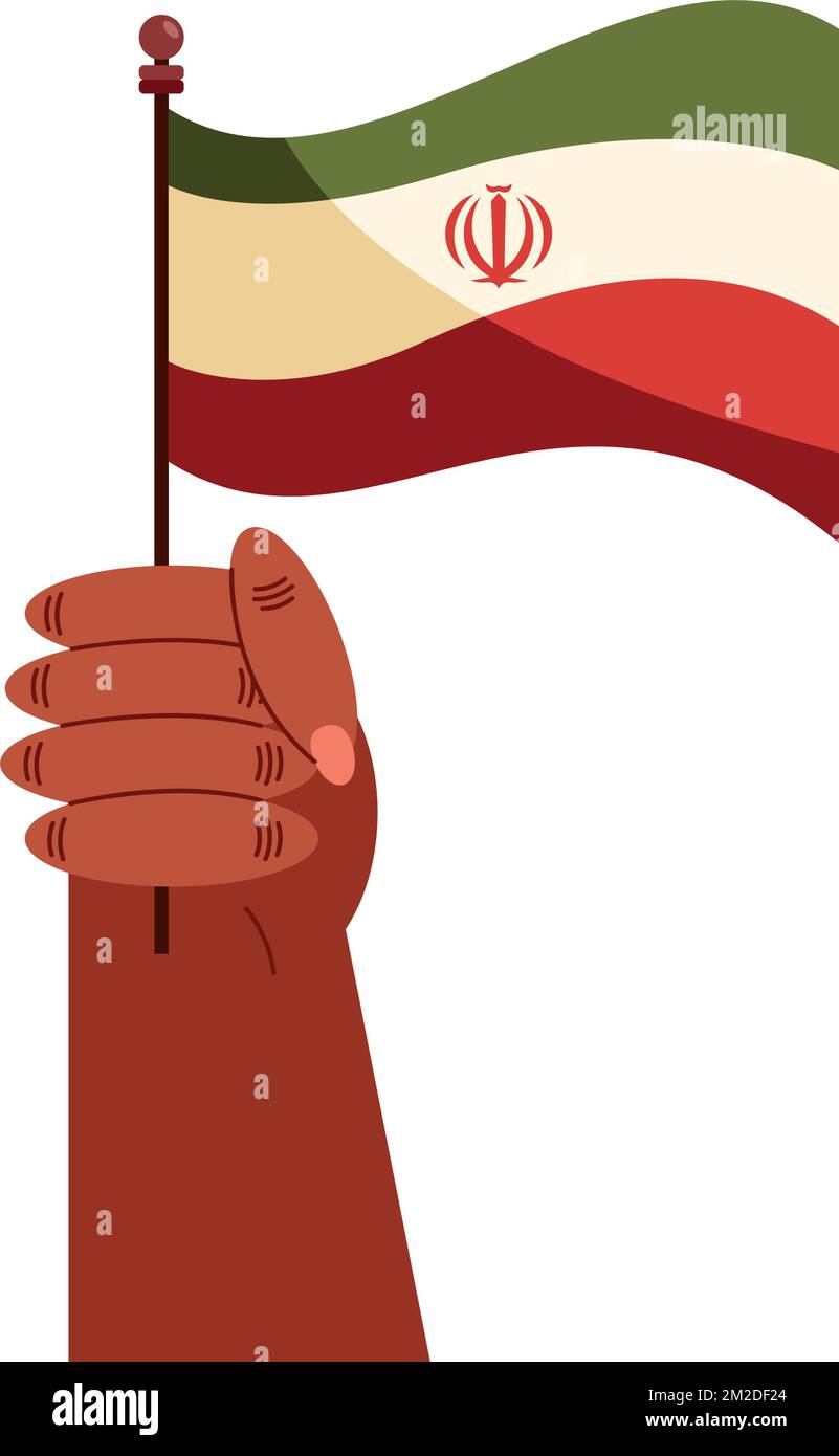hand waving iranian flag icon Stock Vector Image & Art - Alamy