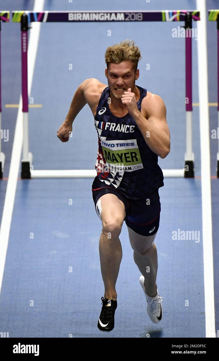 French Kevin Mayer pictured in action during the 60m hurdles race of ...