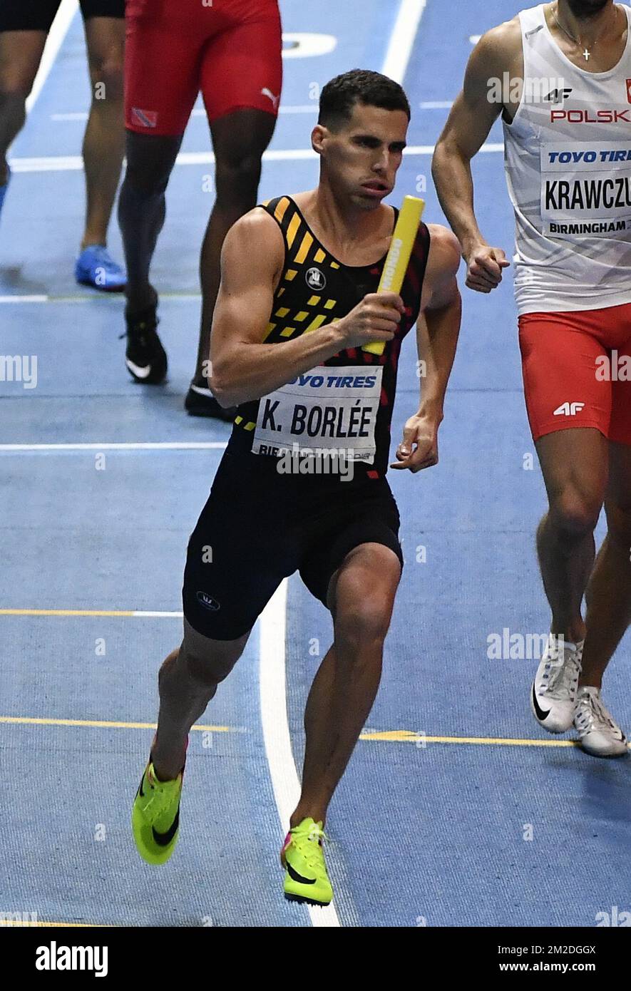 Belgian Kevin Borlee pictured in action during the men's 4x400m relay ...