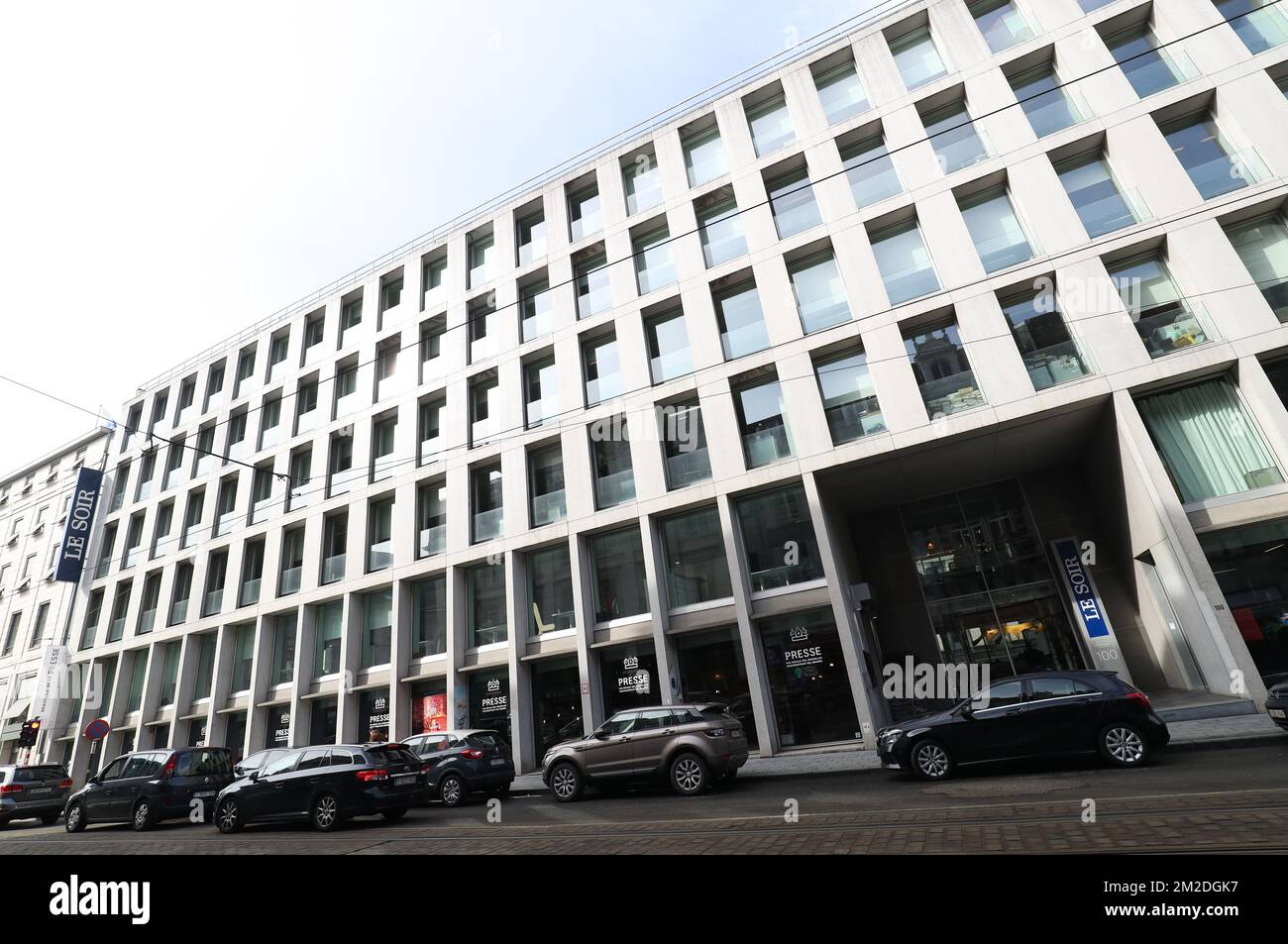Illustration shows the building of the redaction of Le Soir and Le Soir ...