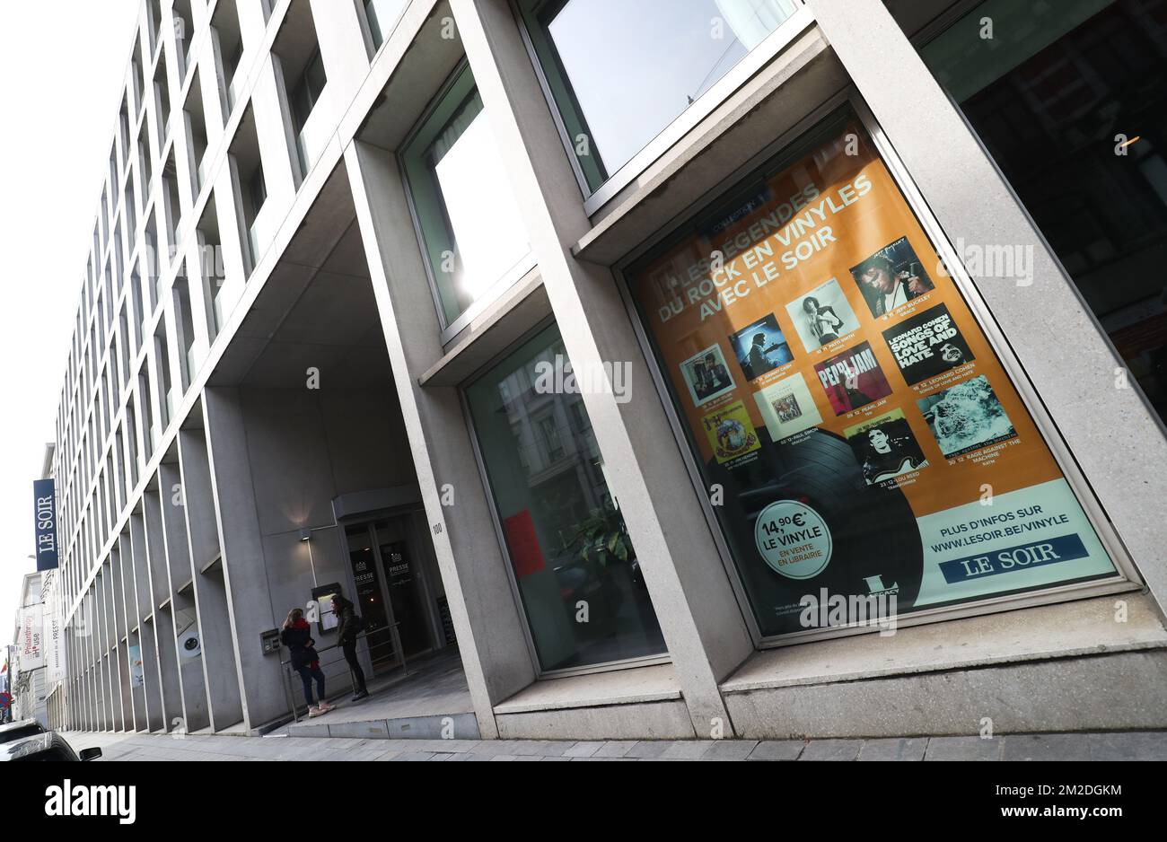 Illustration shows the building of the redaction of Le Soir and Le Soir ...