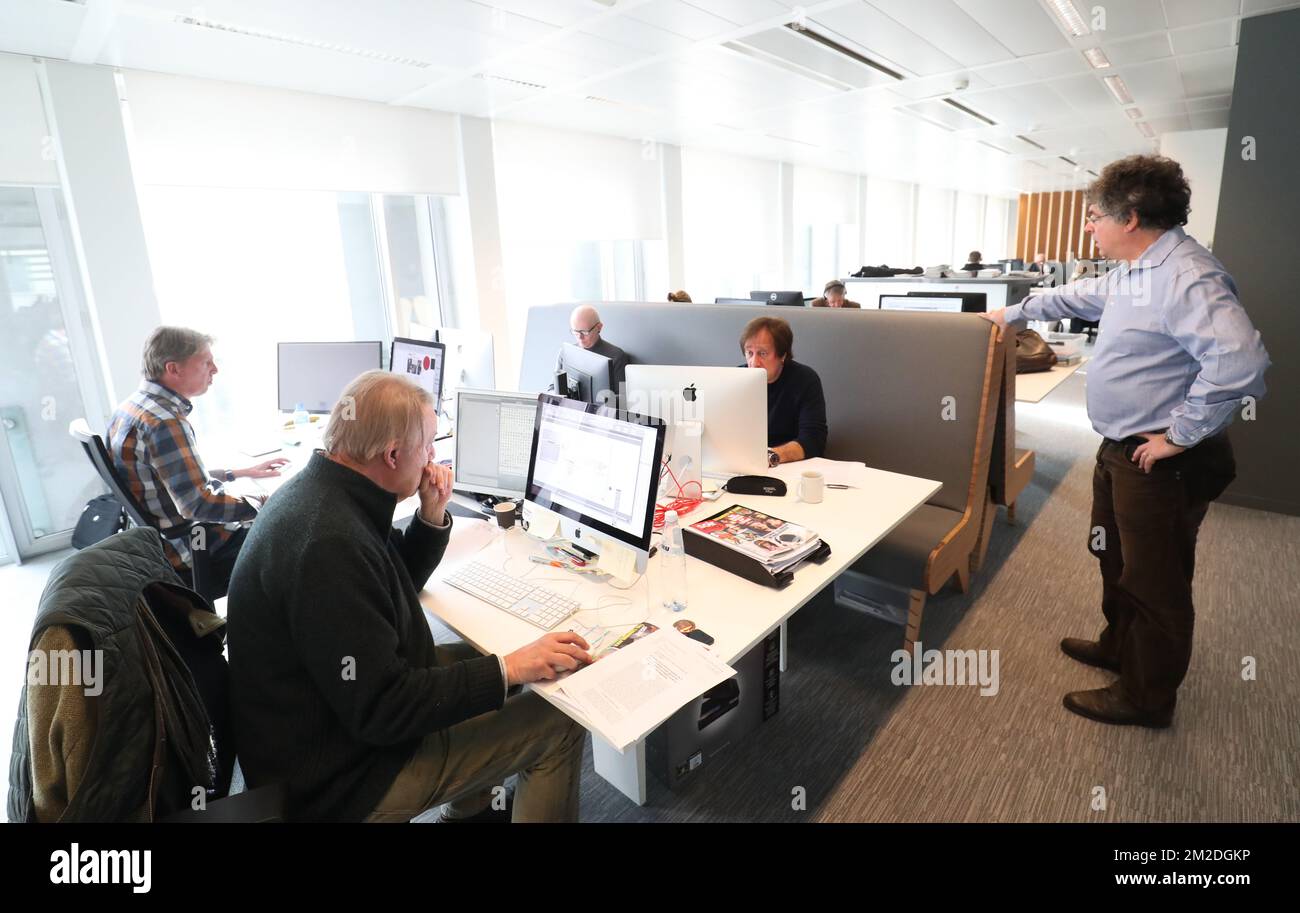 Illustration shows the redaction of Le Soir Magazine in Brussels ...