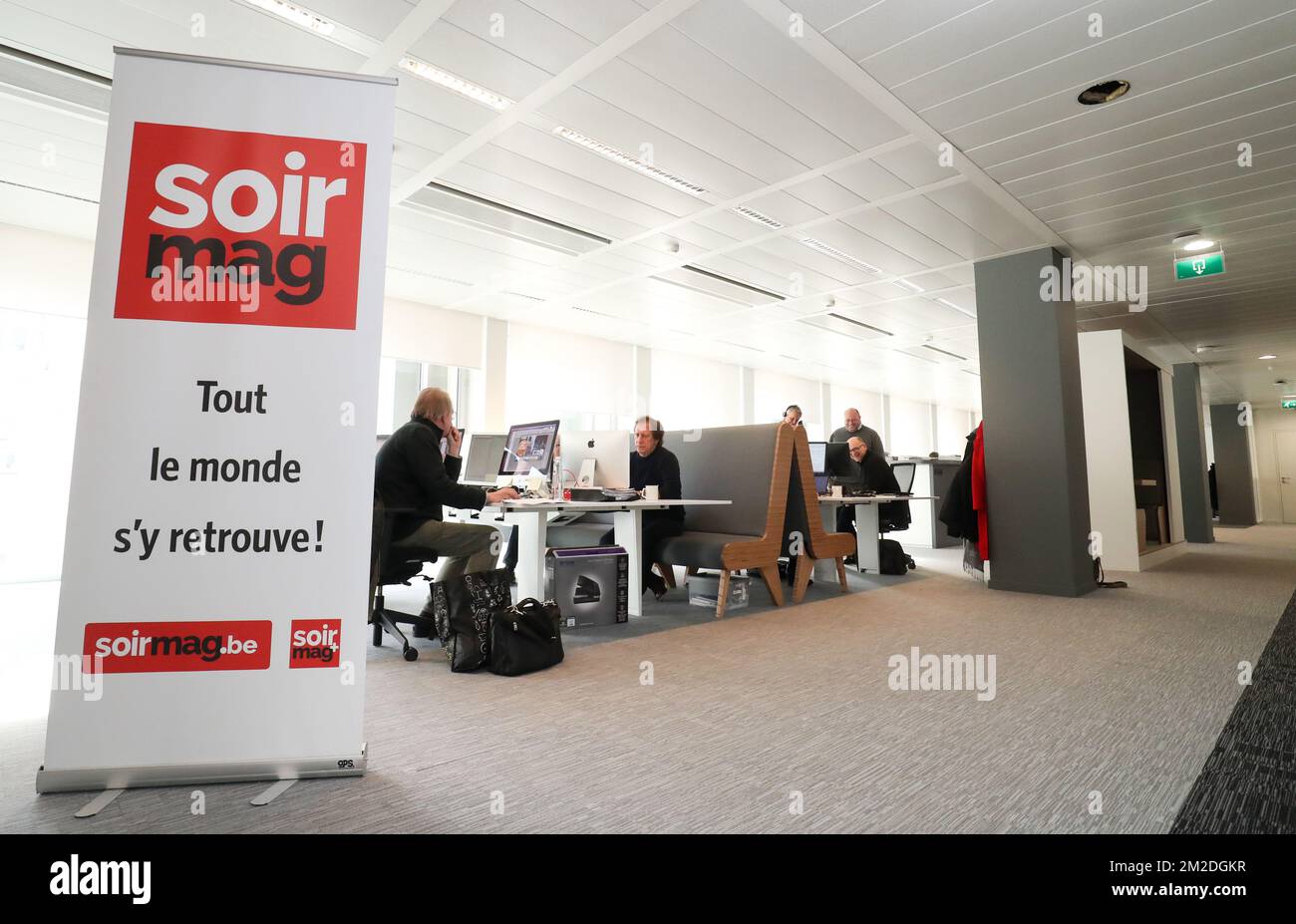 Illustration shows the redaction of Le Soir Magazine in Brussels ...
