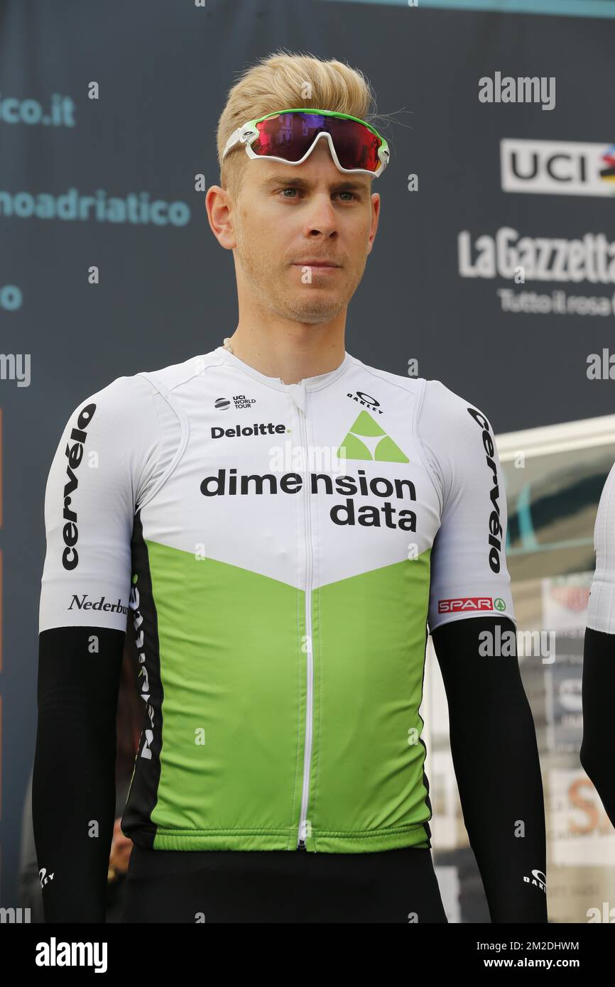 Belgian Julien Vermote of Team Dimension Data pictured ahead of the ...