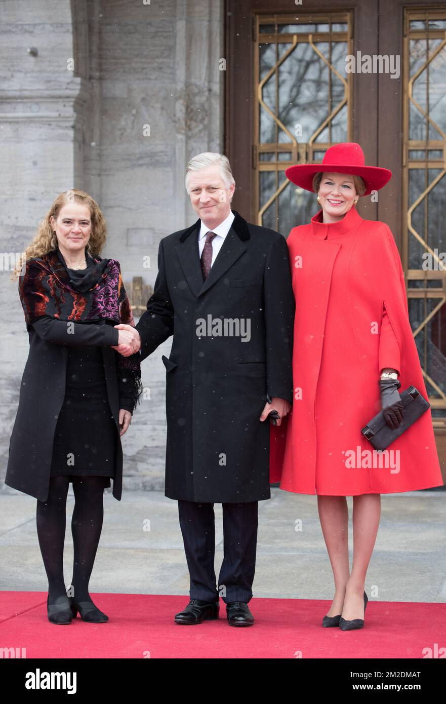 Canada Governor General Julie Payette, King Philippe - Filip of Belgium and Queen Mathilde of ...