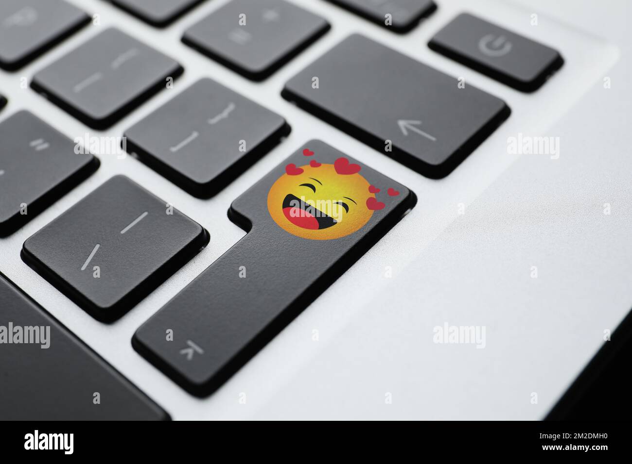 Happy emoticon on PC keyboard, closeup Stock Photo - Alamy