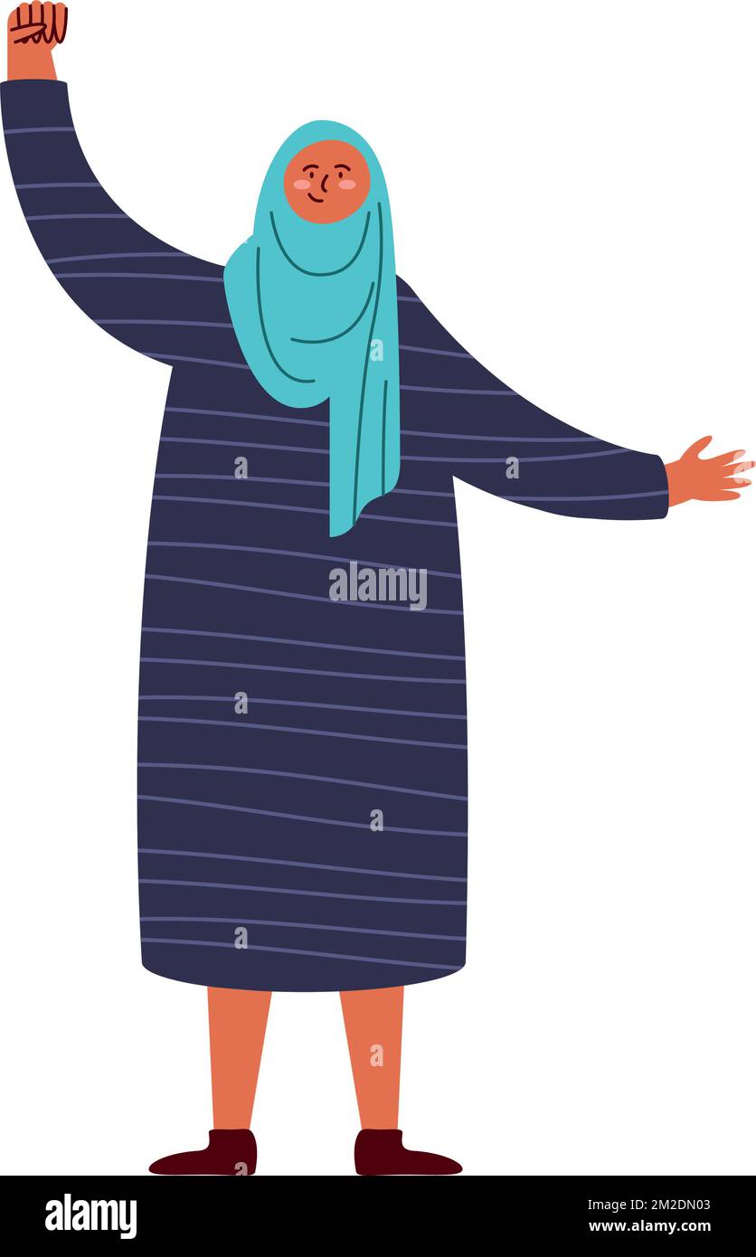 iranian woman with hand up character Stock Vector Image & Art - Alamy