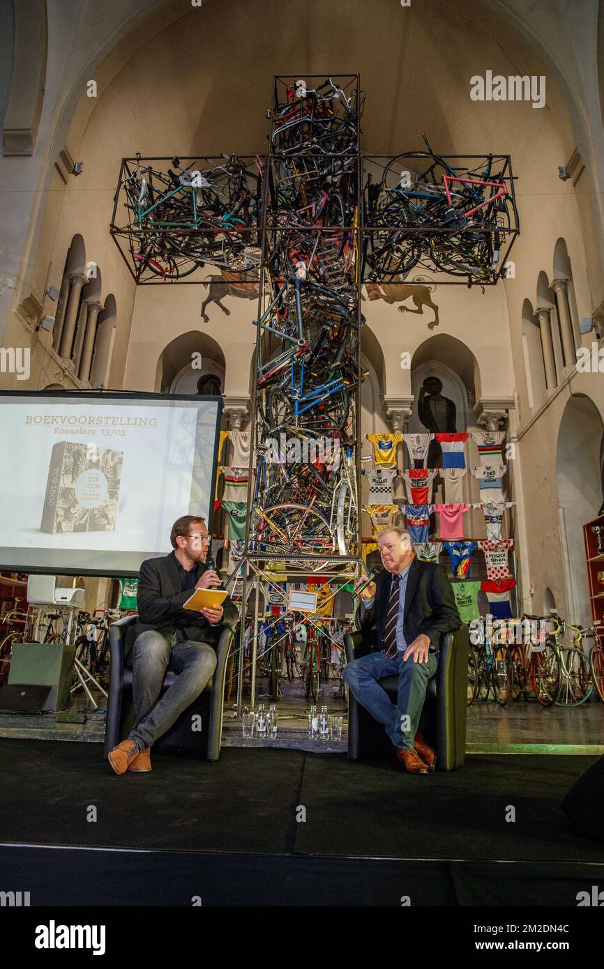 Sporza journalist Christophe Vandegoor and journalist Jacques Sys ...