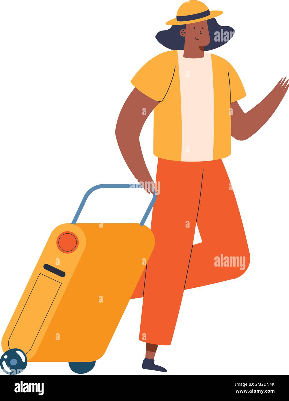 female traveler with suitcase character Stock Vector Image & Art - Alamy