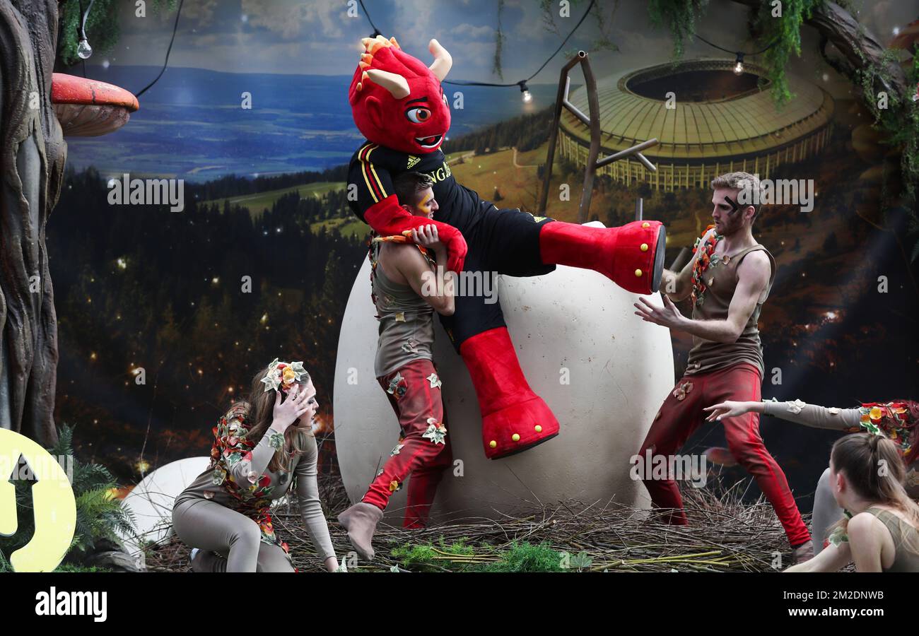 Illustration picture shows the presentation of RED' the new mascotte ...