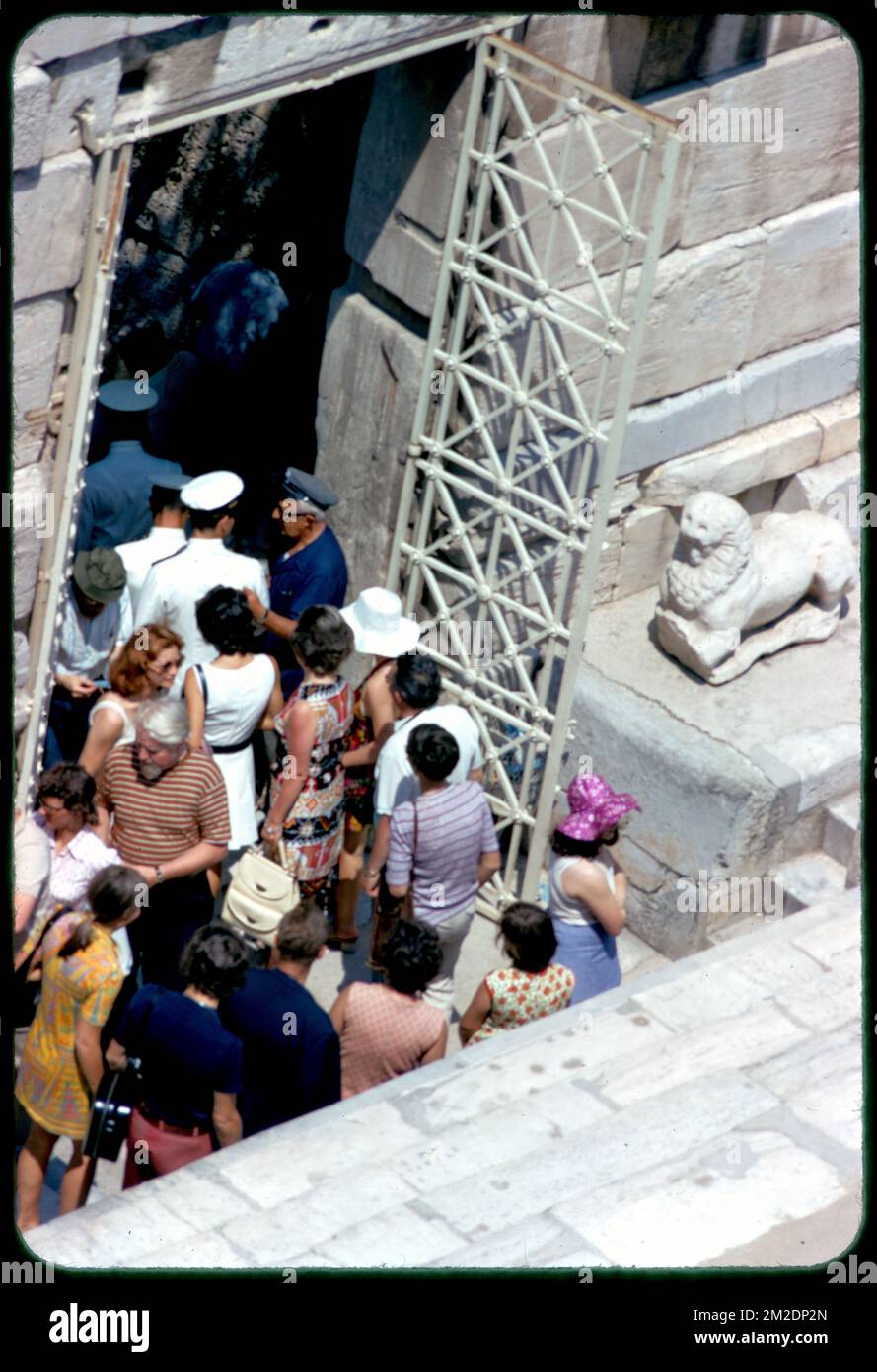Crowd at Beulé Gate, the Acropolis, Athens, Greece , Forts ...