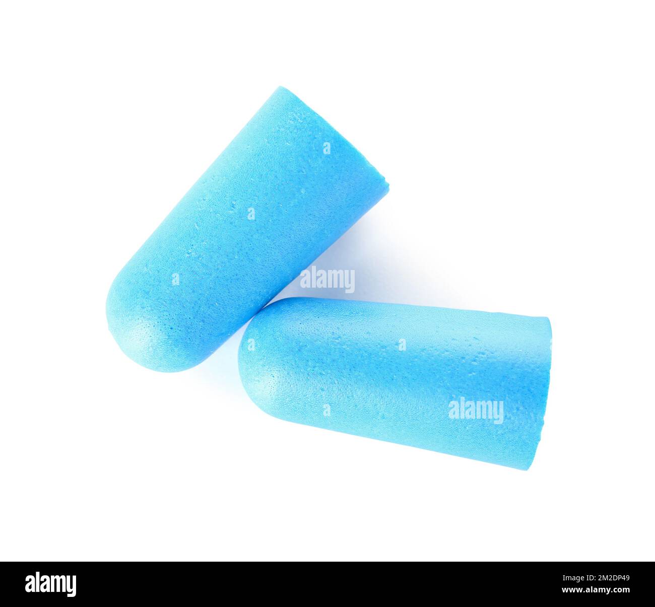 Blue ear plugs on isolated on white background Stock Photo - Alamy