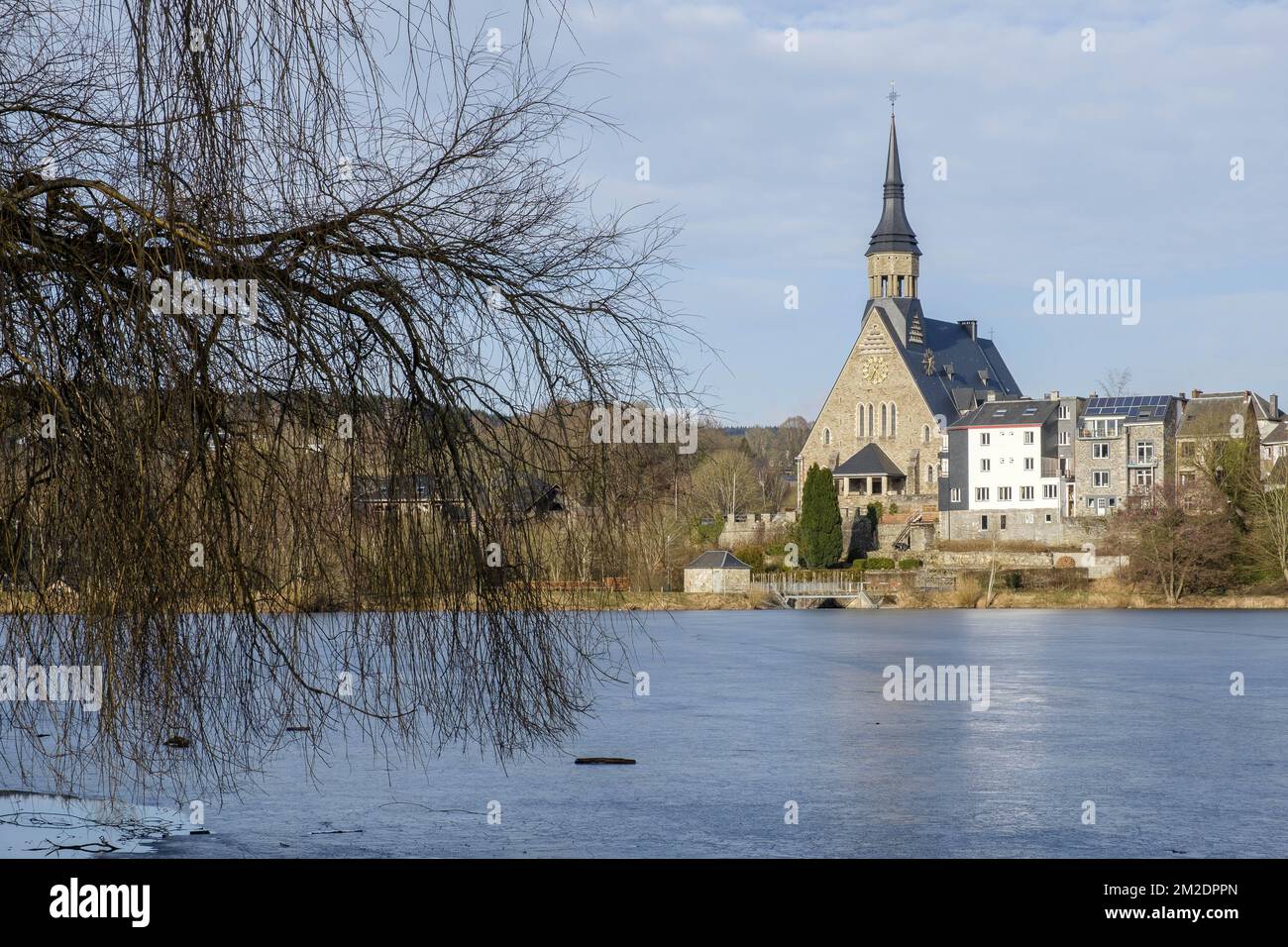 The lake in Vielsalm | Vielsalm et son lac des Doyards 14/03/2018 Stock ...