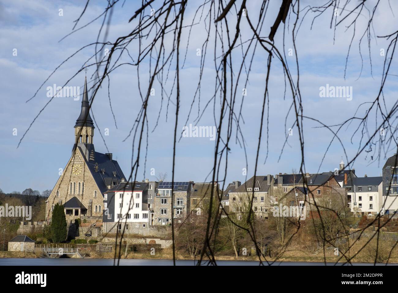 The lake in Vielsalm | Vielsalm et son lac des Doyards 14/03/2018 Stock ...