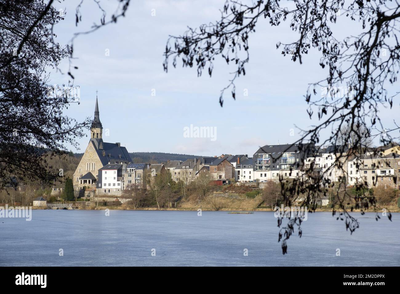 The lake in Vielsalm | Vielsalm et son lac des Doyards 14/03/2018 Stock ...
