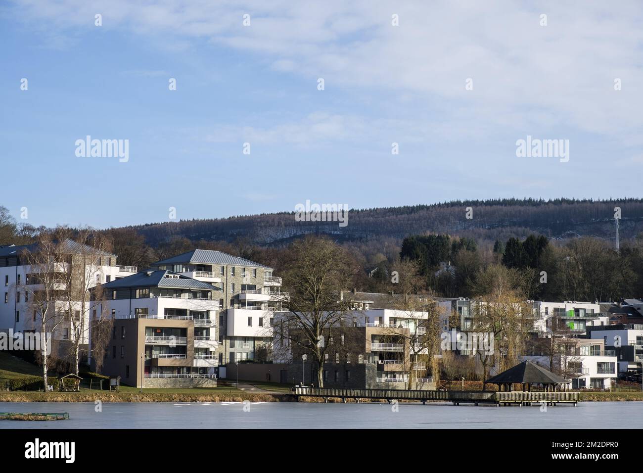The lake in Vielsalm | Vielsalm et son lac des Doyards 14/03/2018 Stock ...