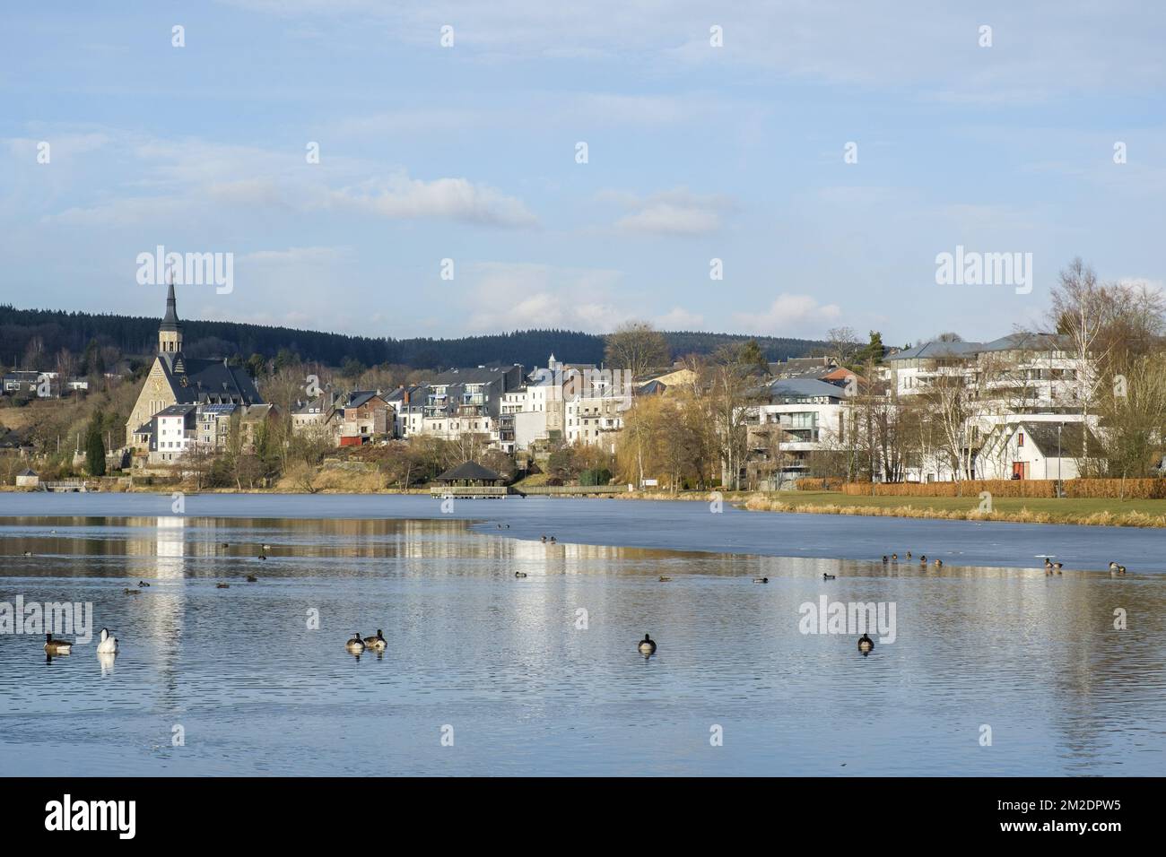 The lake in Vielsalm | Vielsalm et son lac des Doyards 14/03/2018 Stock ...