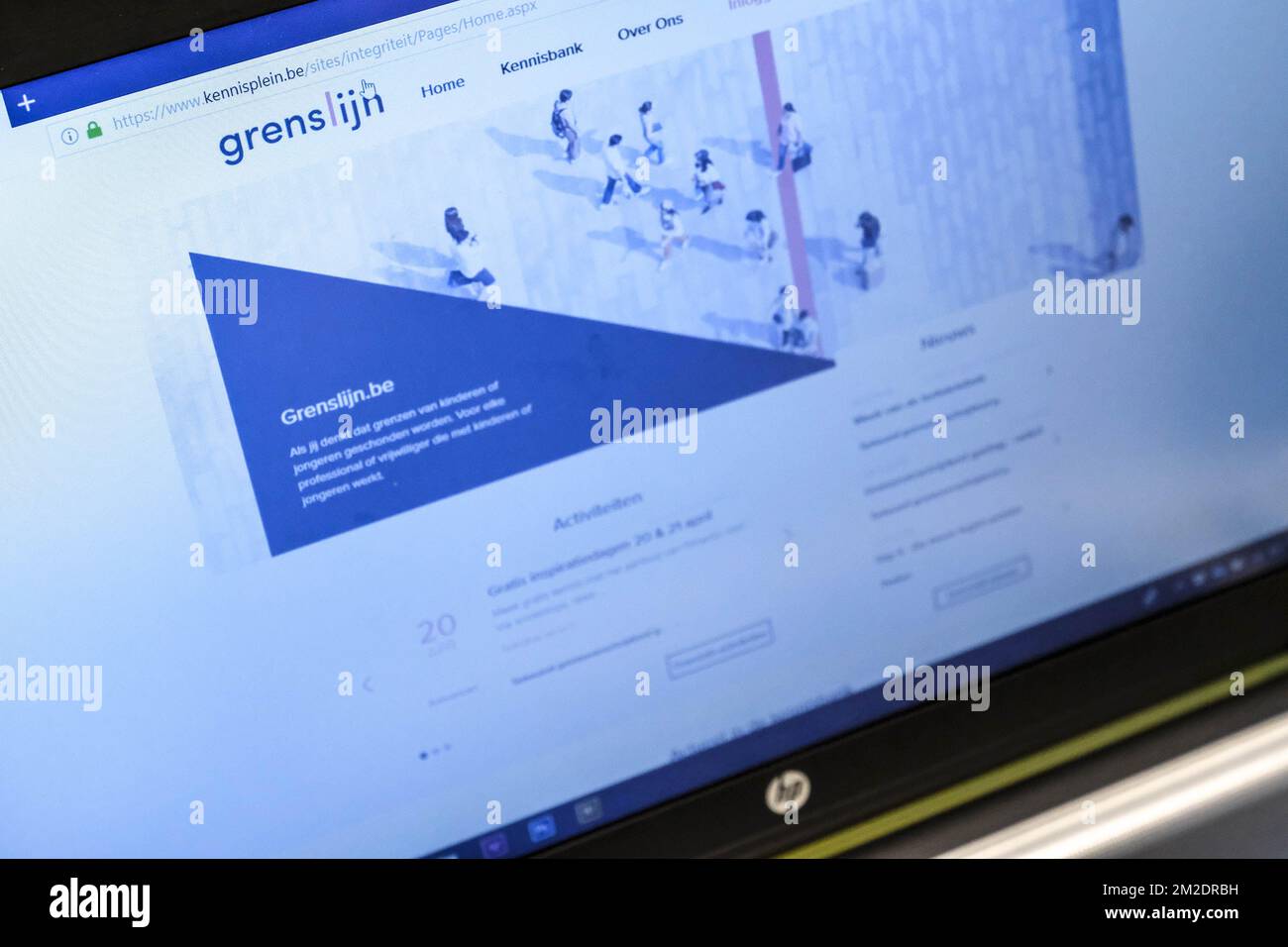 Illustration picture shows the presentation of www.grenslijn.be, a ...