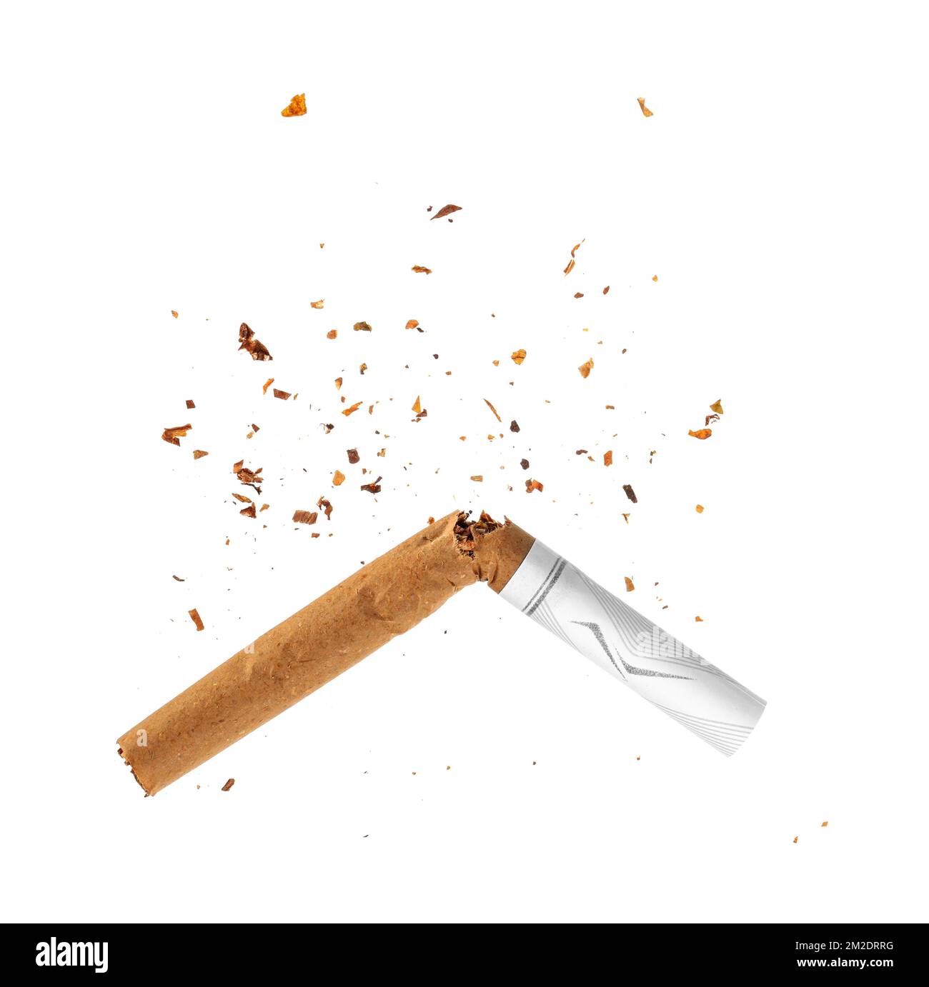 Broken cigarette isolated on white background Stock Photo - Alamy
