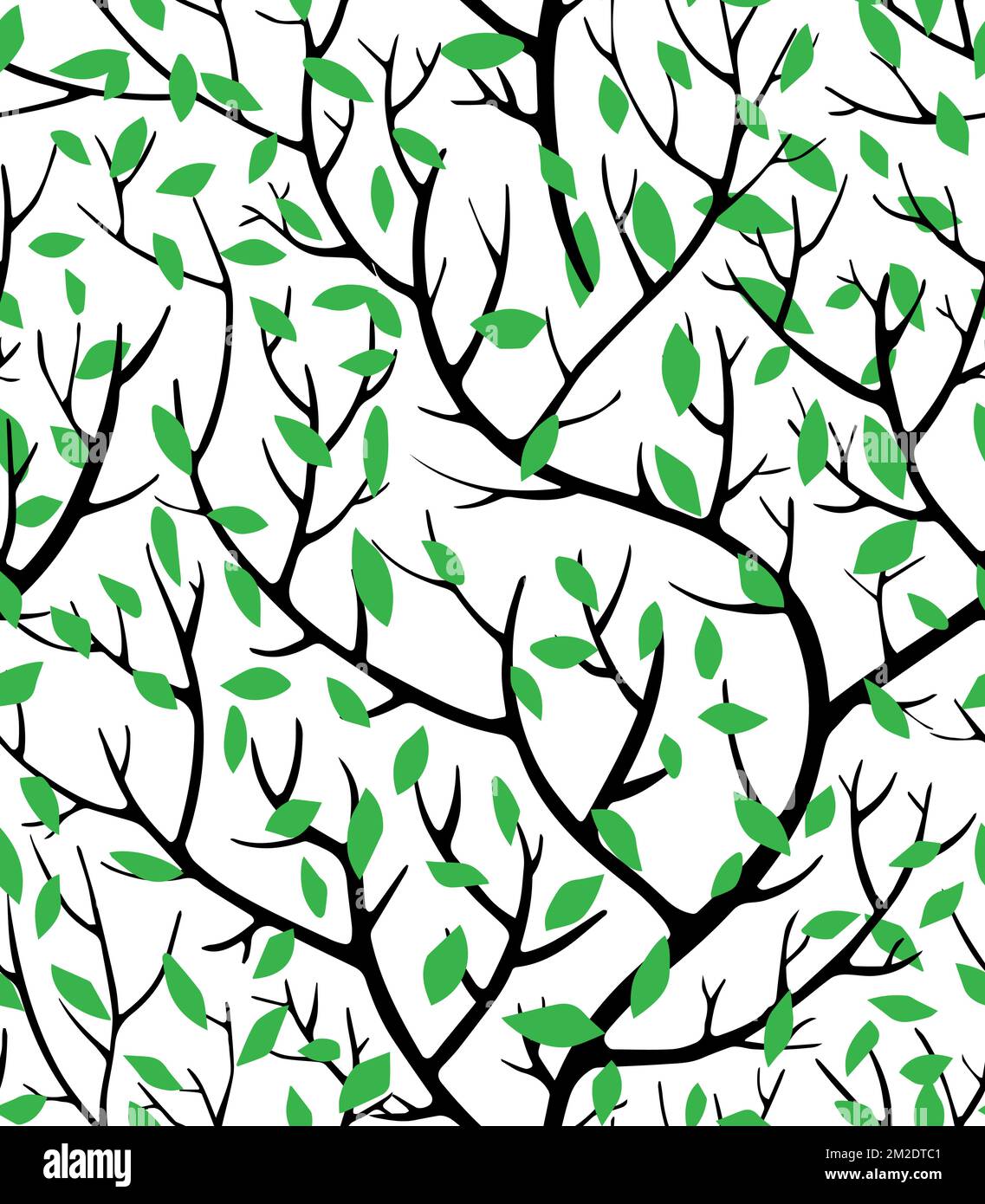 Tree branches and lush foliage seamless pattern vector Stock Vector ...