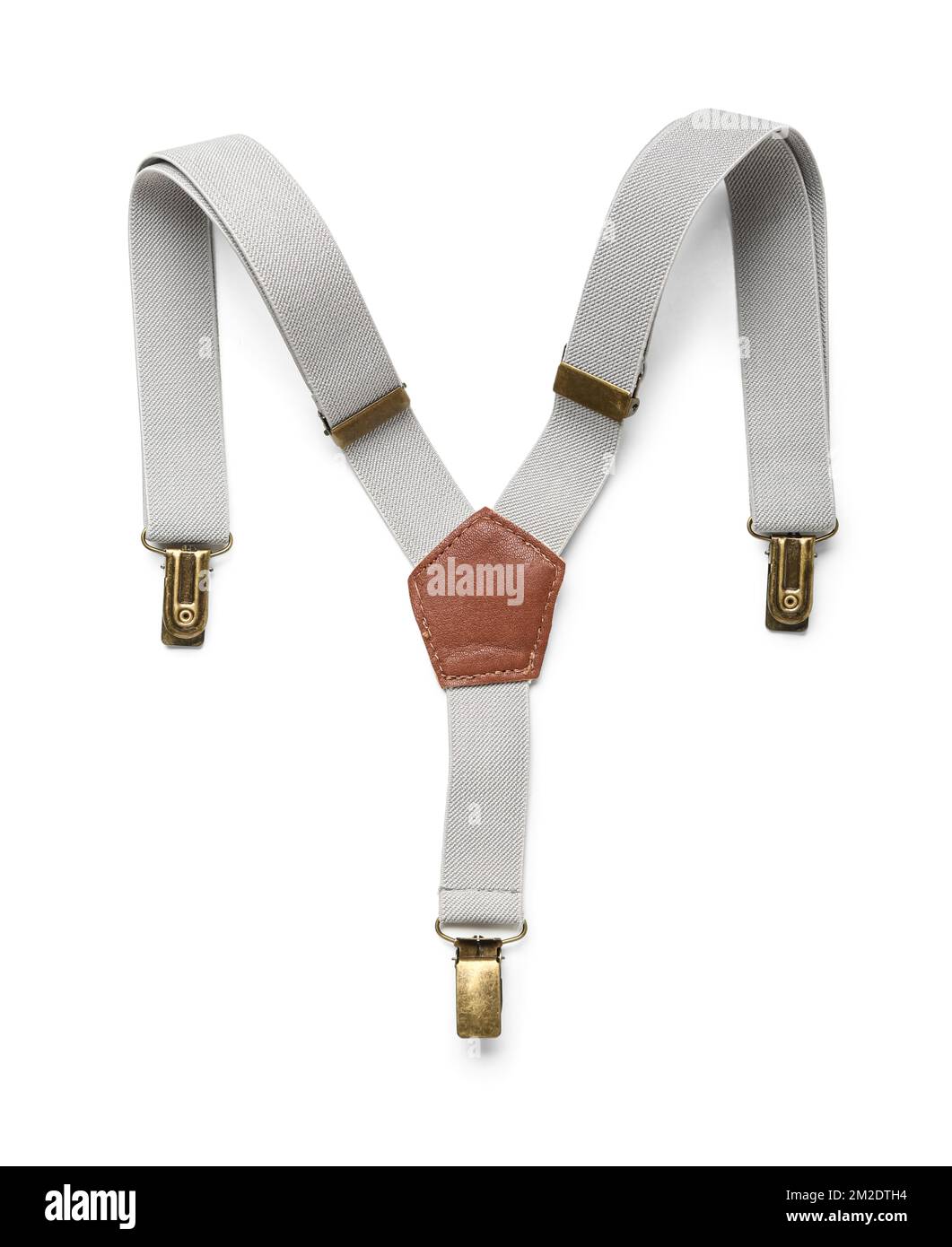 Grey suspenders on white background Stock Photo - Alamy