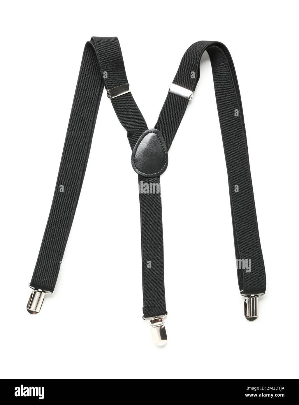 Black suspenders on white background Stock Photo - Alamy