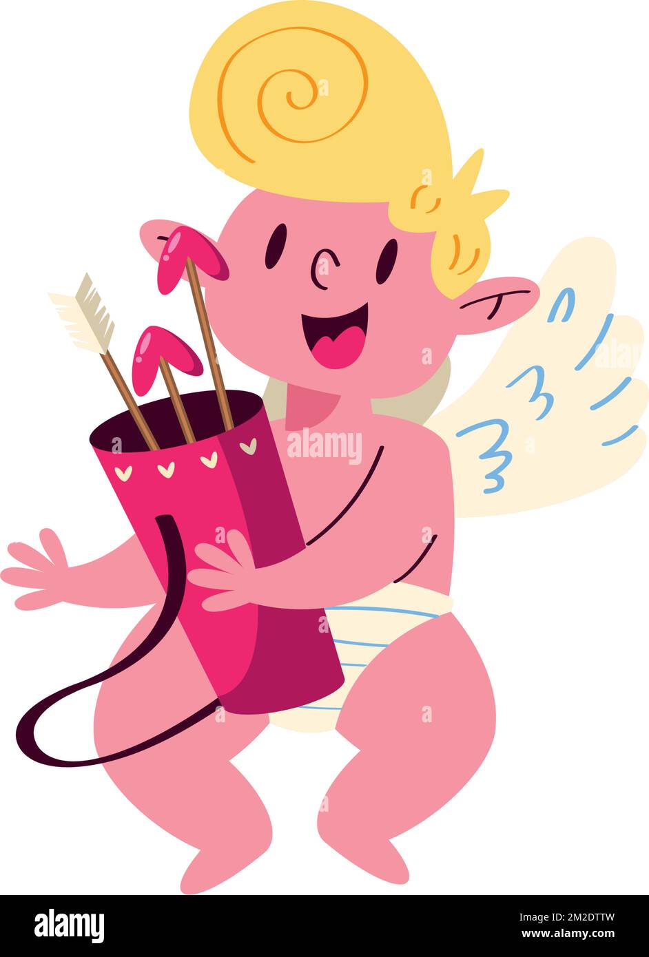 cupid angel with arrows bag character Stock Vector Image & Art - Alamy