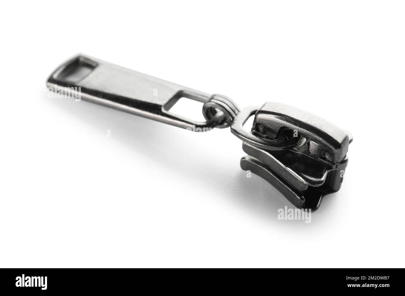 Metal zipper on white background Stock Photo - Alamy