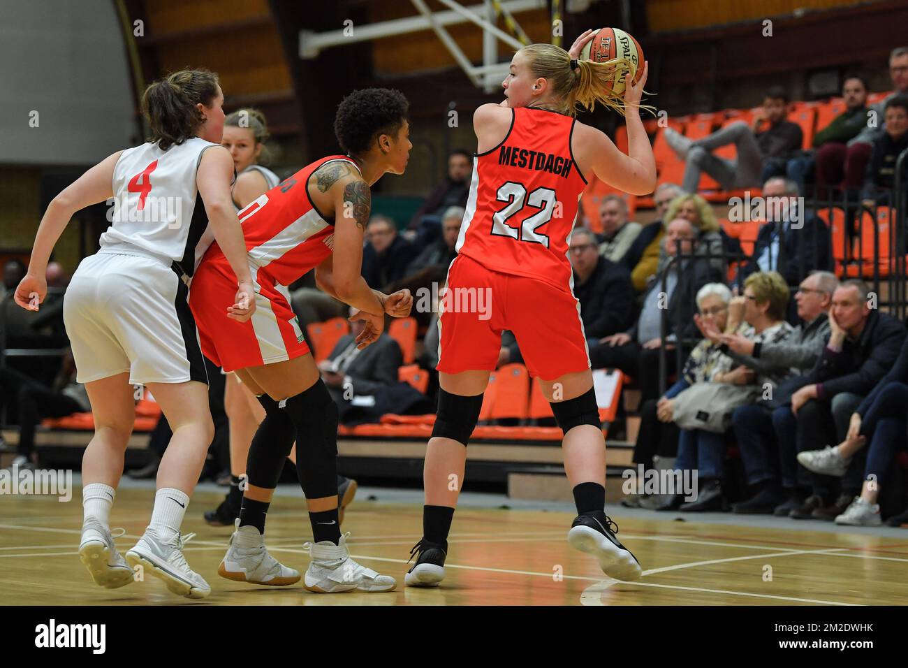 Namur's Hanne Mestdagh and Namur's Asia Boyd pictured in action during ...