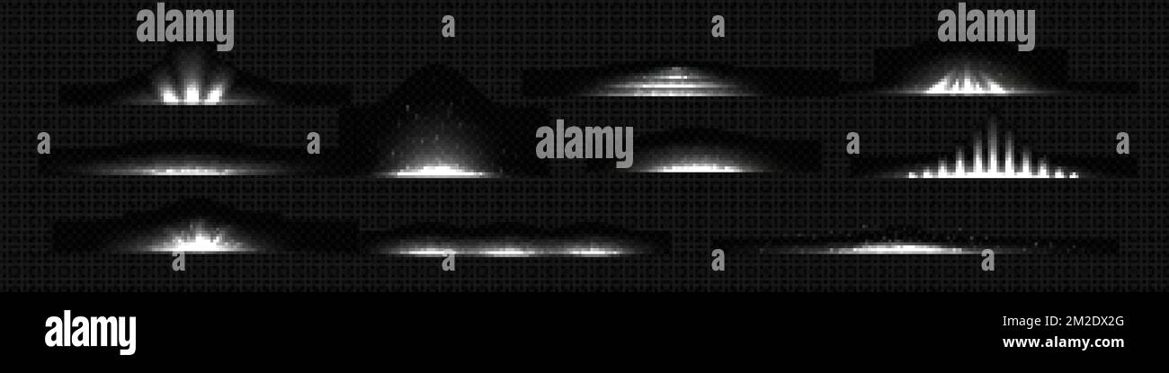 Light dividers, abstract flare lines with glow and shine effect. Shiny ...