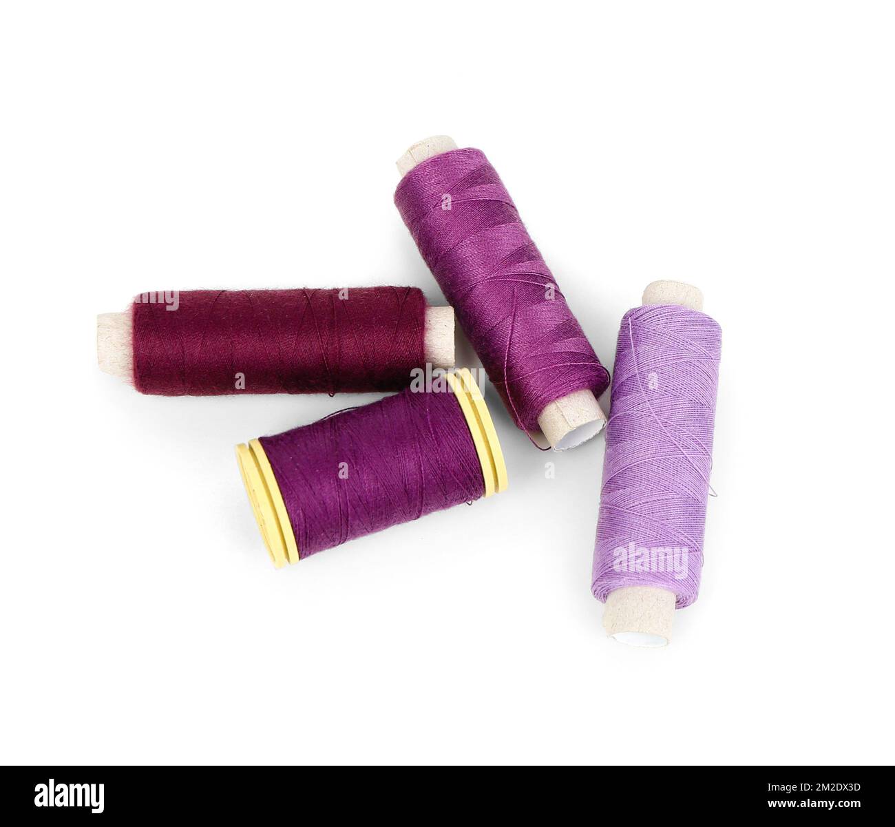 Colorful sewing thread spools isolated on white background Stock Photo ...