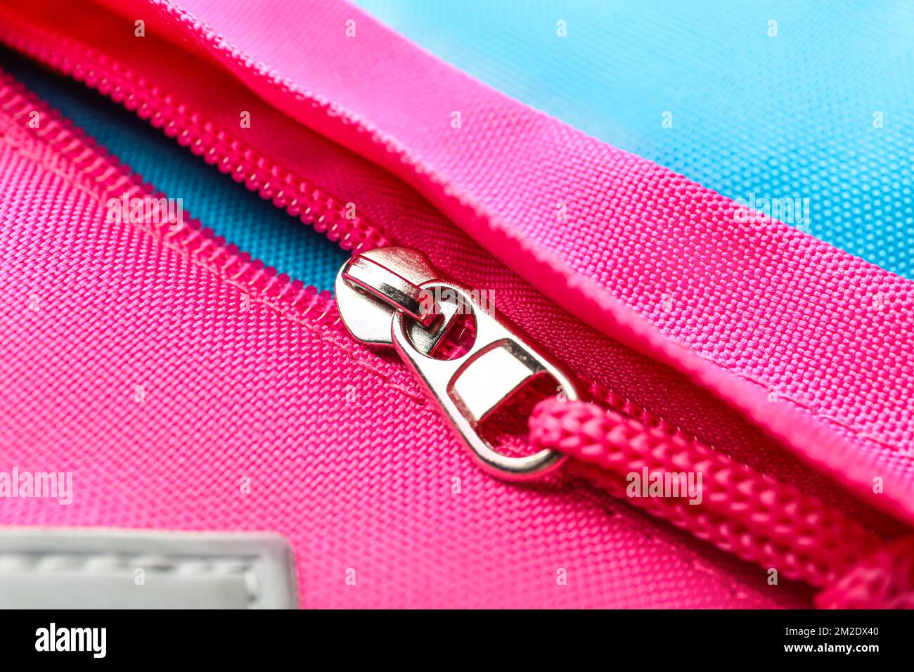 Closeup view of backpack with zipper Stock Photo - Alamy