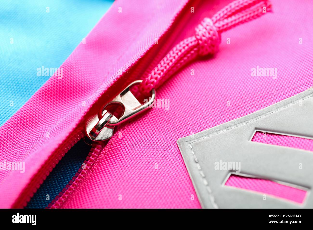 Closeup view of backpack with zipper Stock Photo - Alamy