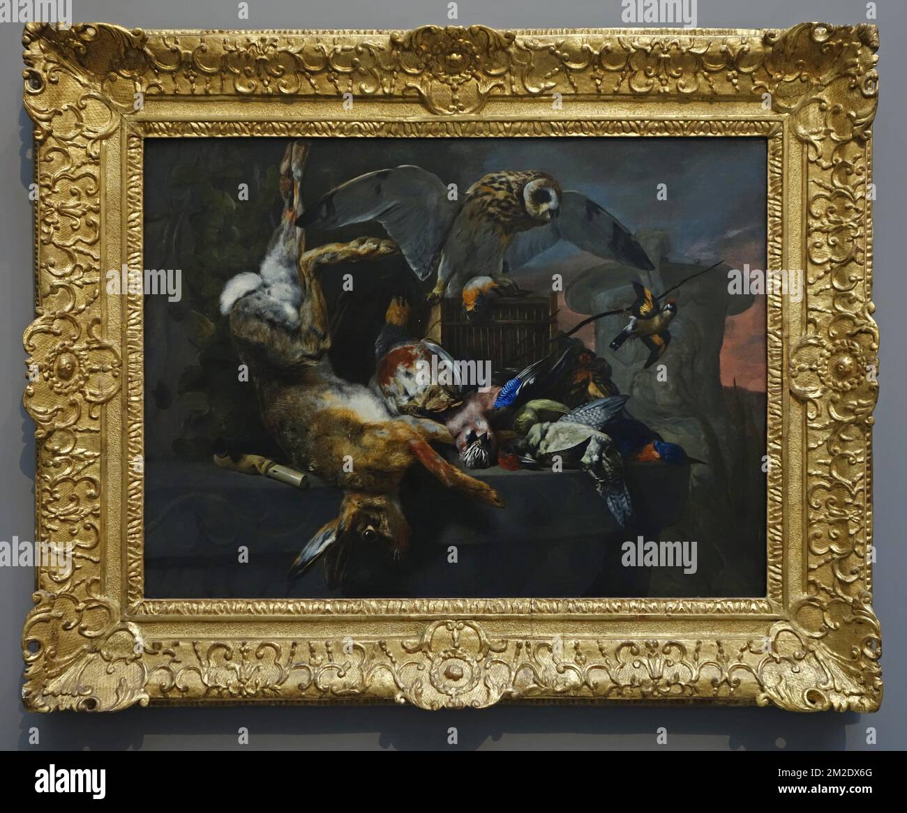 Still Life with an Owl and a Hunting Trophy, 17th century oil on canvas ...