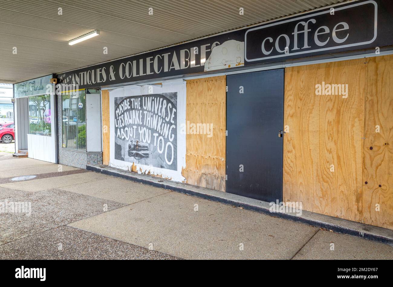 The old Antique and Collectible shop in Coolangatta boarded up and with ...