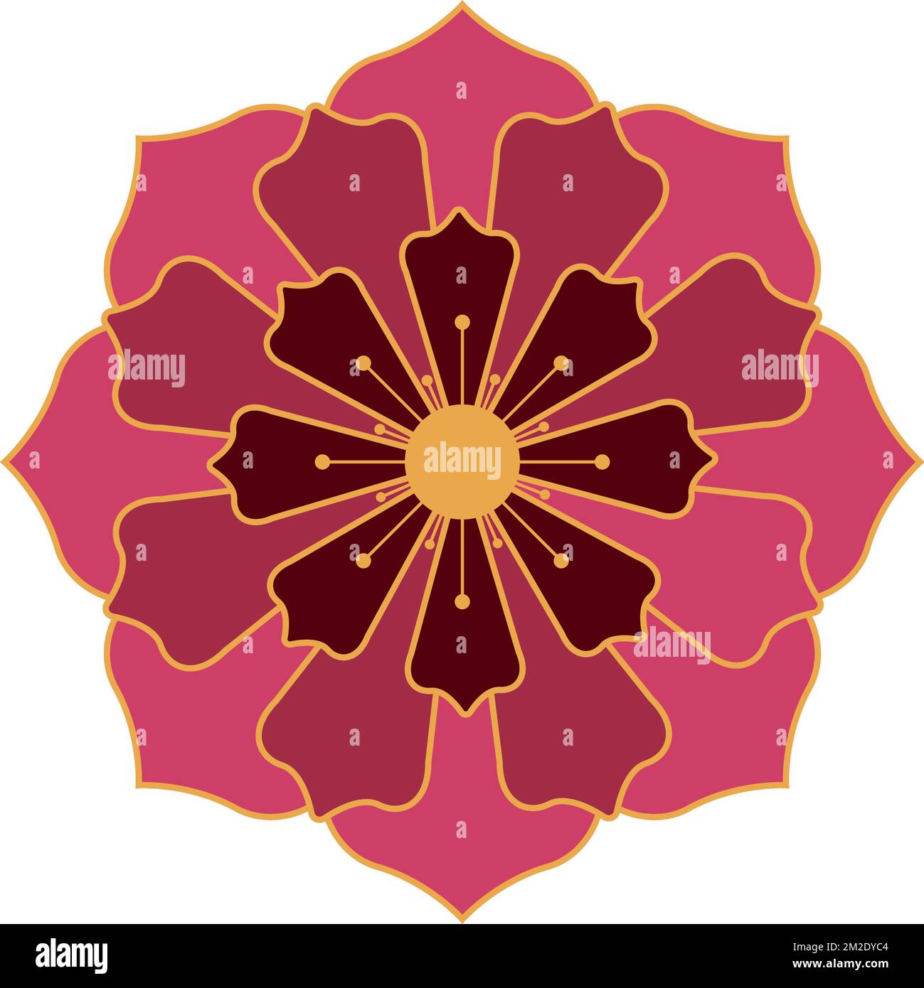 asian red flower decoration icon Stock Vector Image & Art - Alamy