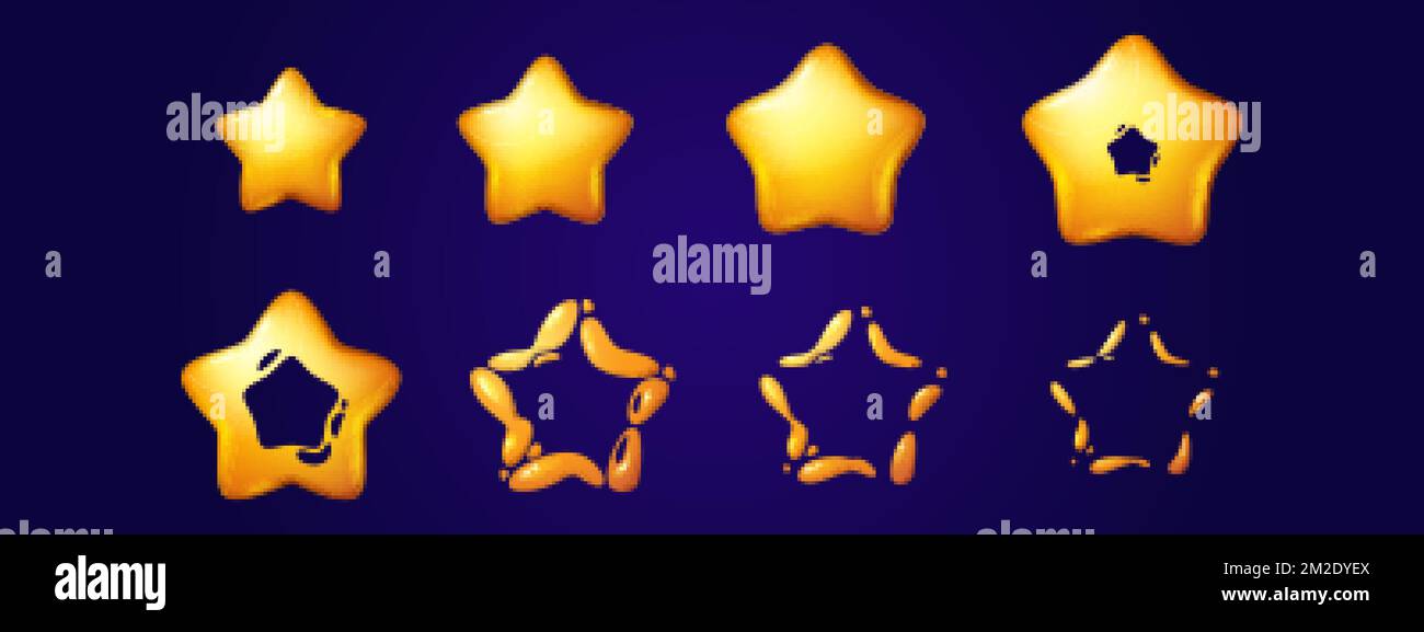 Star shape bubble explosion sprite sheet. Game animation sequence of ...