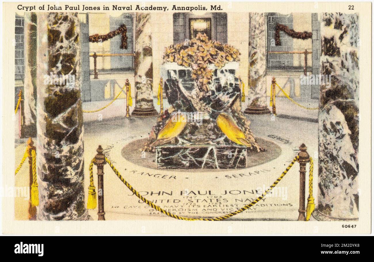 Crypt of John Paul Jones in Naval Academy, Annapolis, Md. , Monuments ...