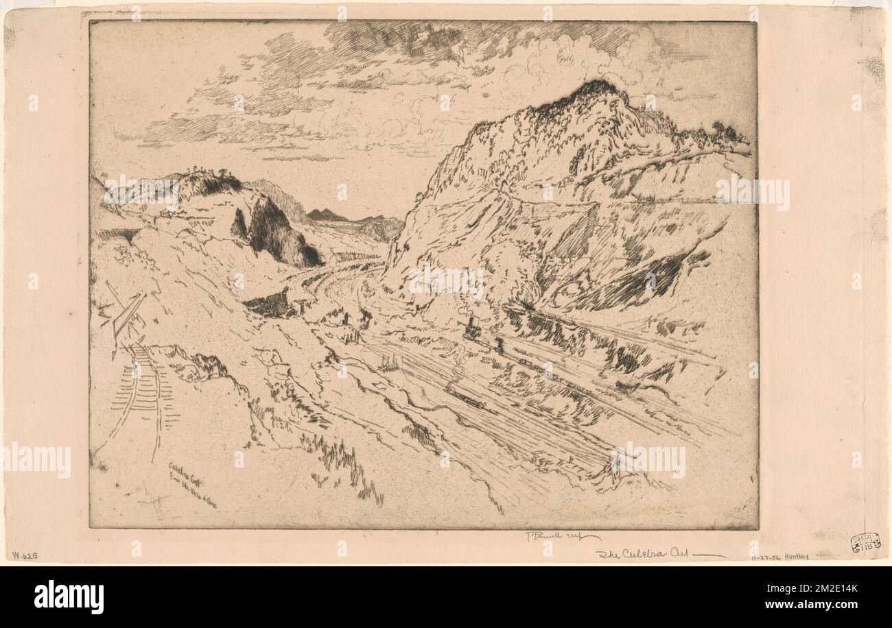 Culebra Cut, Panama , Canal construction. Joseph Pennell (1857-1926 ...