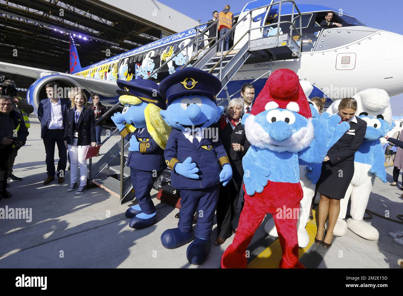 illustartion picture shows the presentation of the Smurfs (Smurfen ...