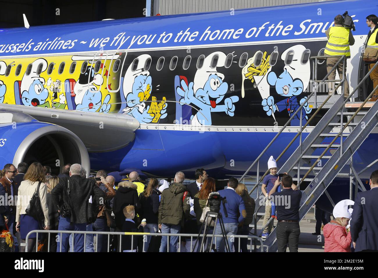 illustartion picture shows the presentation of the Smurfs (Smurfen ...