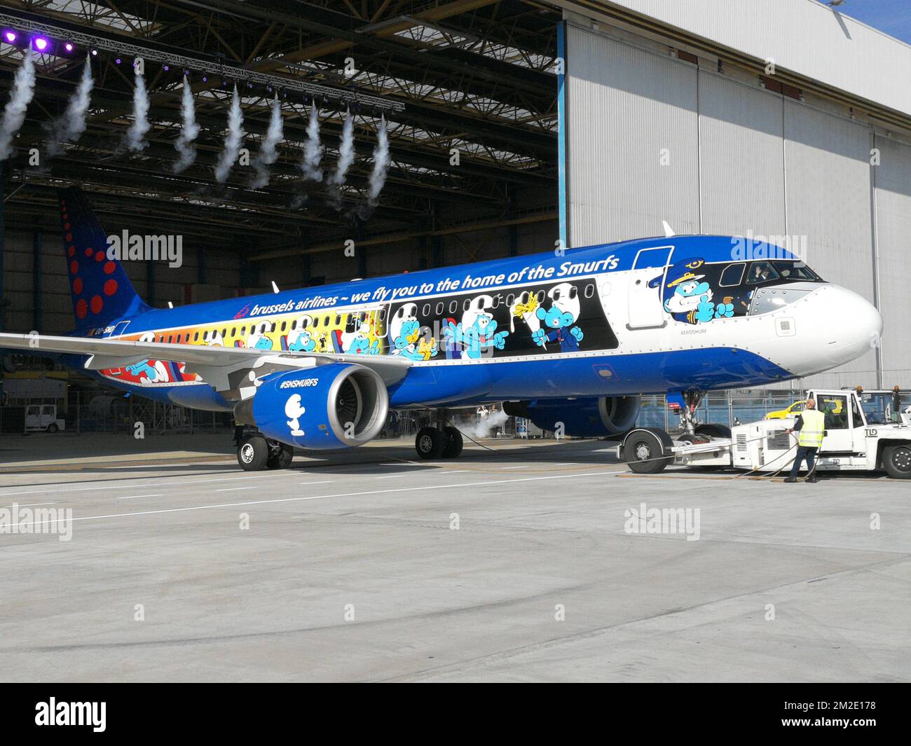 illustartion picture shows the presentation of the Smurfs (Smurfen ...