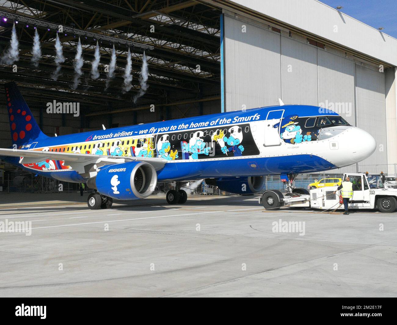 illustartion picture shows the presentation of the Smurfs (Smurfen ...