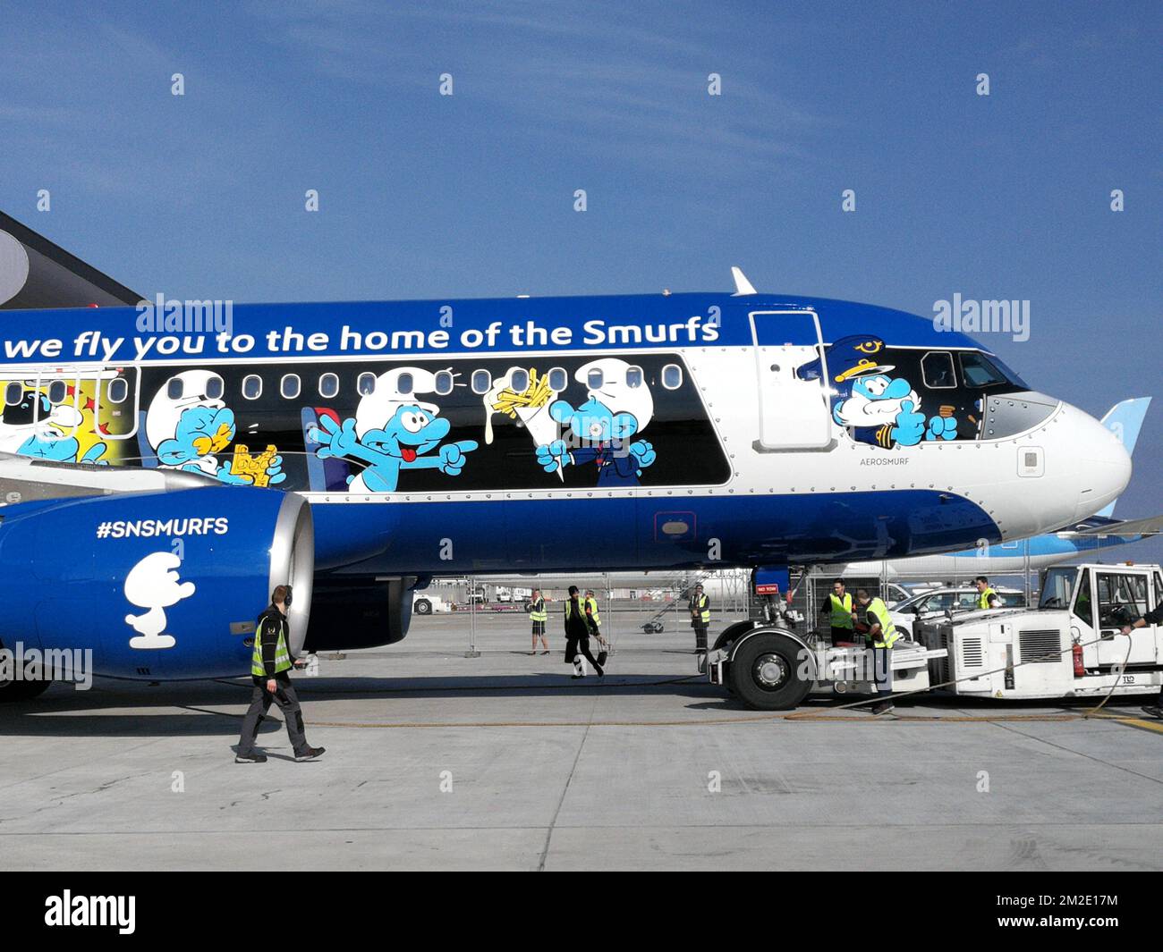 illustartion picture shows the presentation of the Smurfs (Smurfen ...