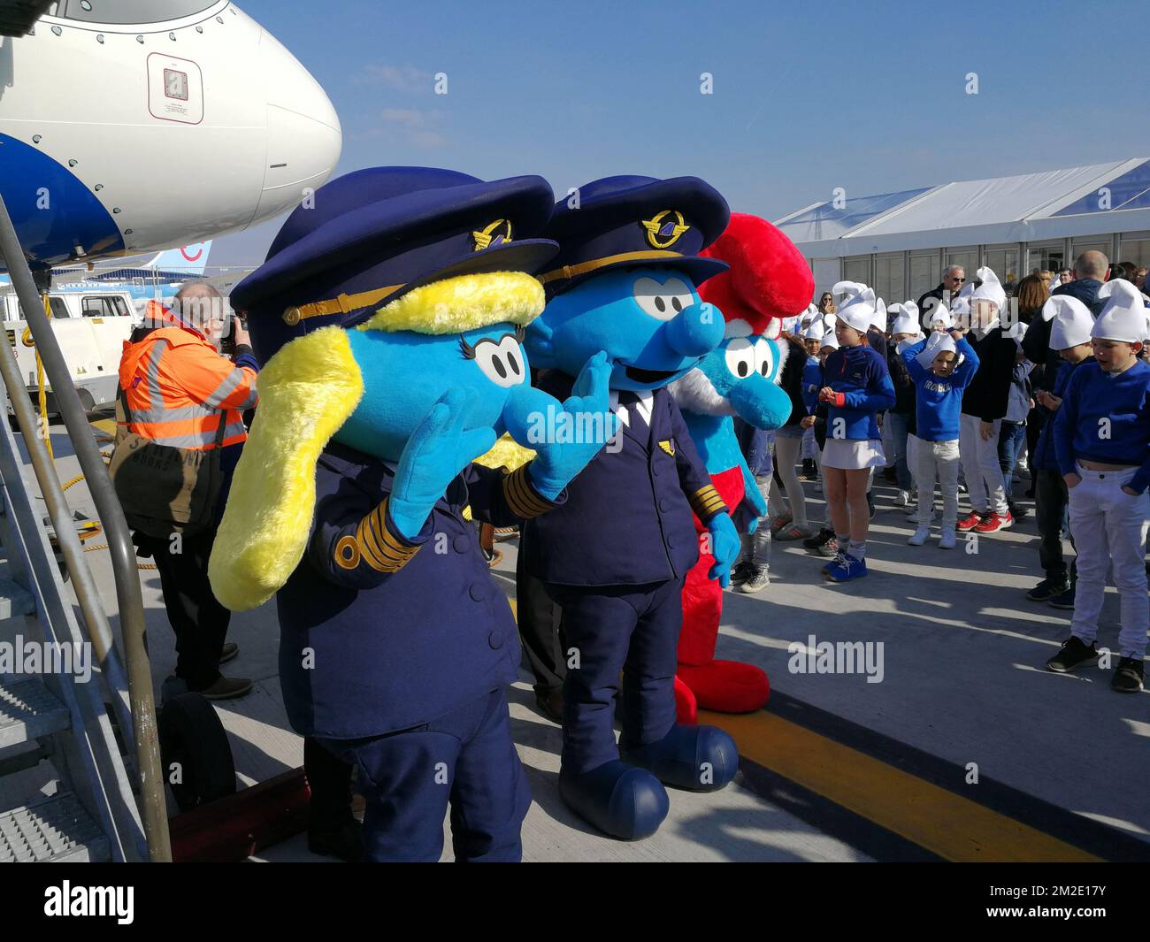 illustartion picture shows the presentation of the Smurfs (Smurfen ...