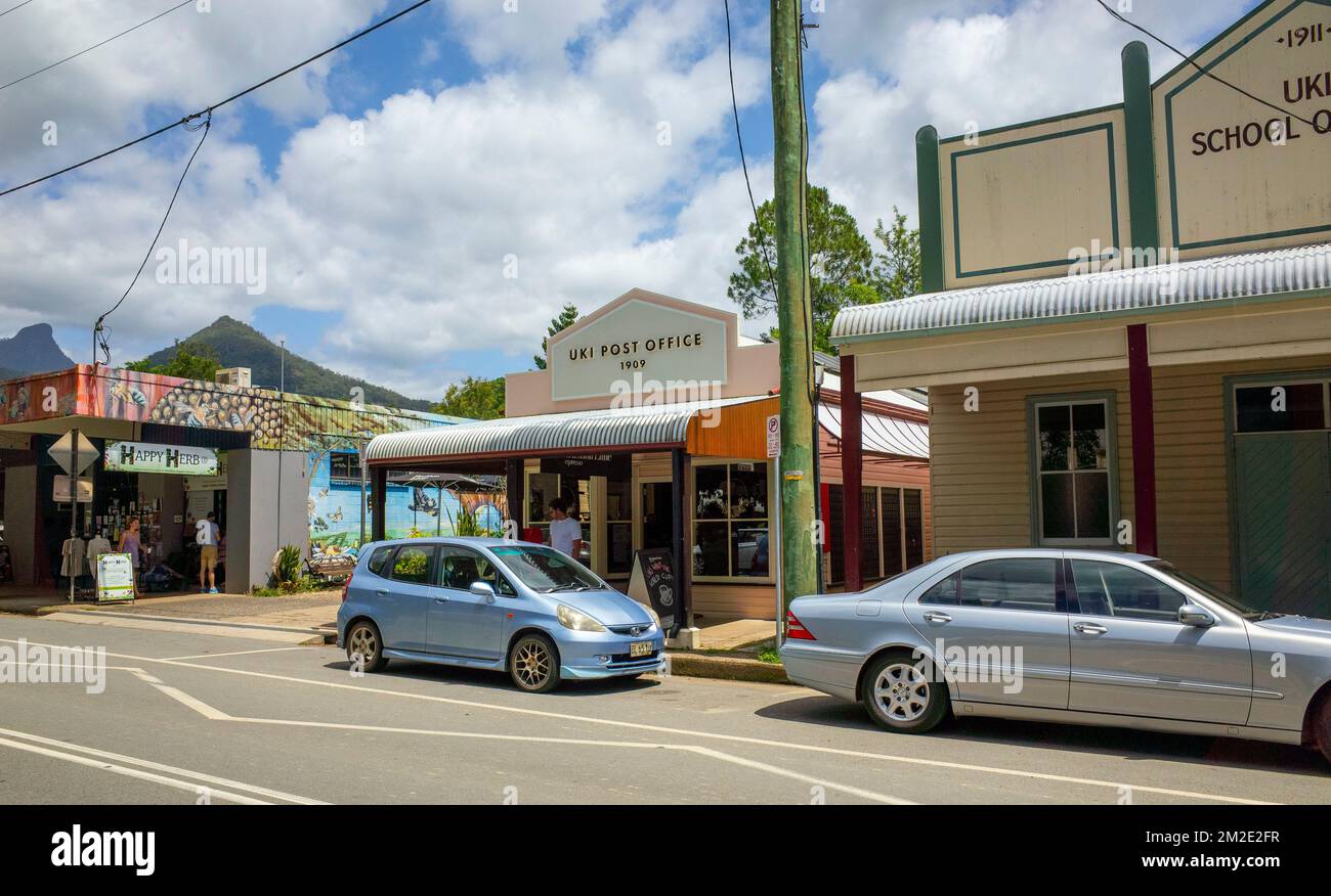 The main street of Uki, near Murwillumbah, northern new south wales ...