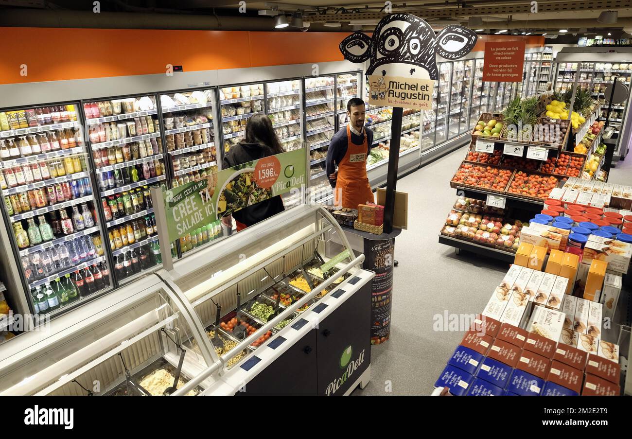 Illustration picture shows the new store of French supermarket chain ...