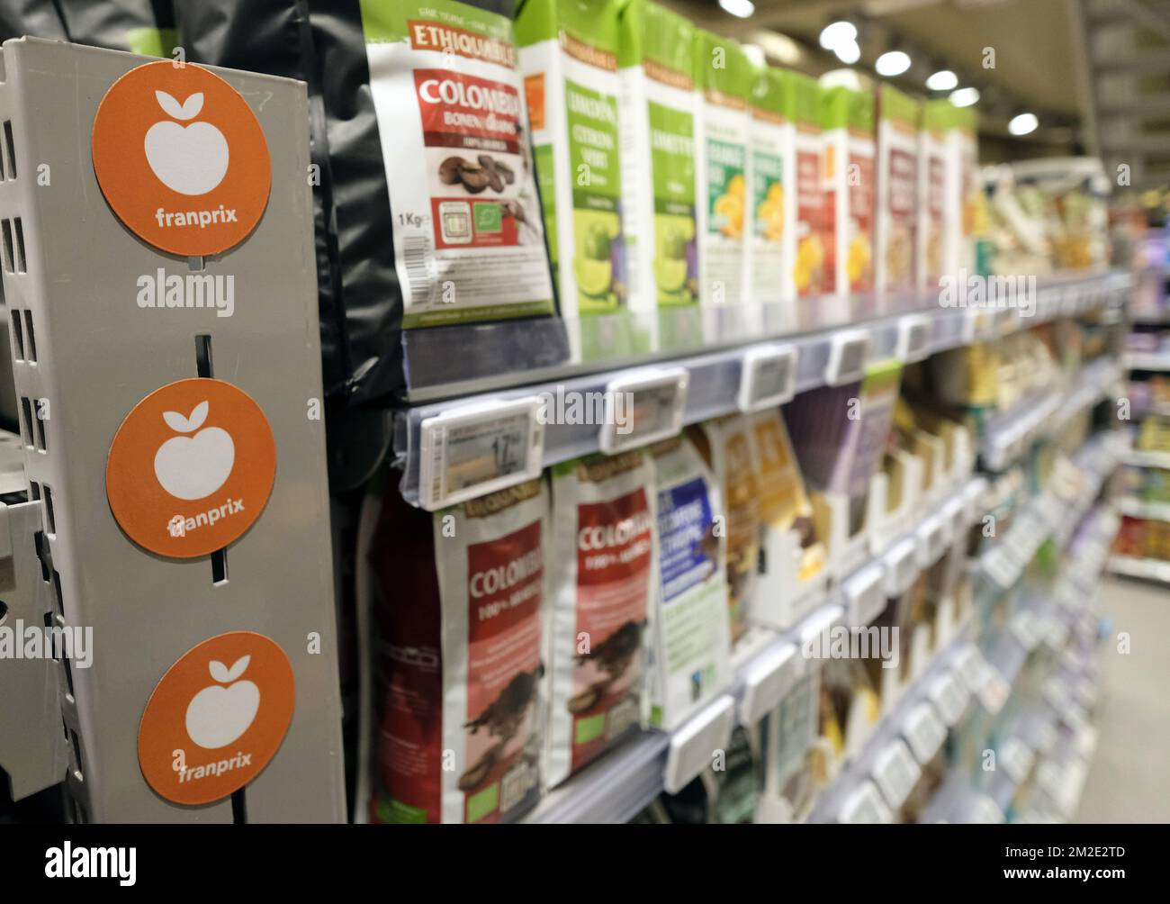 Illustration picture shows the new store of French supermarket chain ...