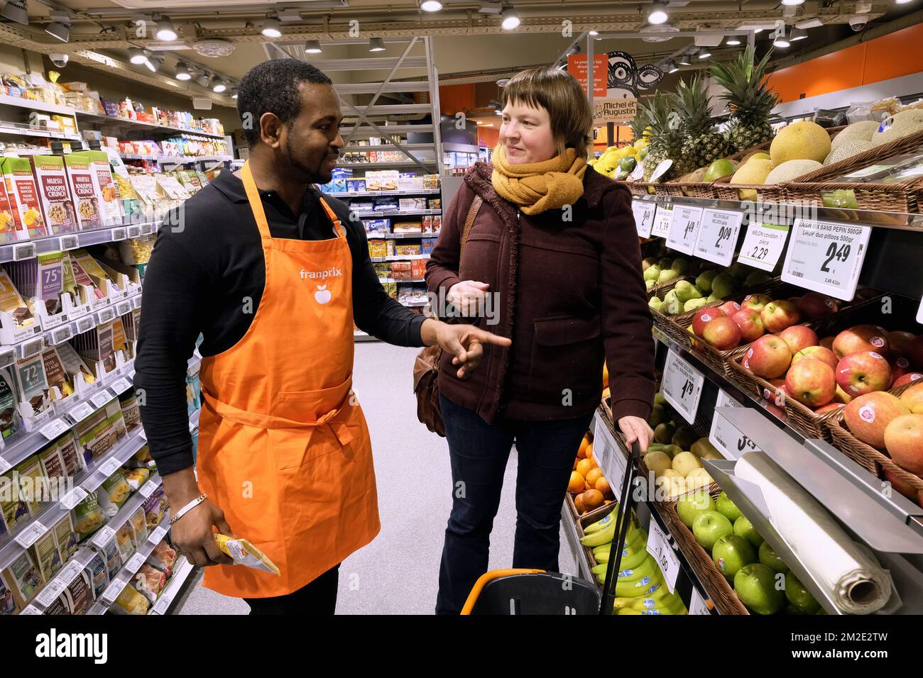 Illustration picture shows the new store of French supermarket chain ...